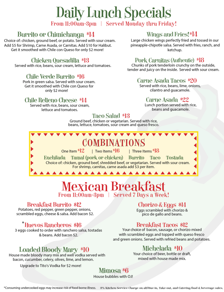 Menus | Jalapeños Restaurant | Mexican Cuisine, Tequilas | Bellingham, WA