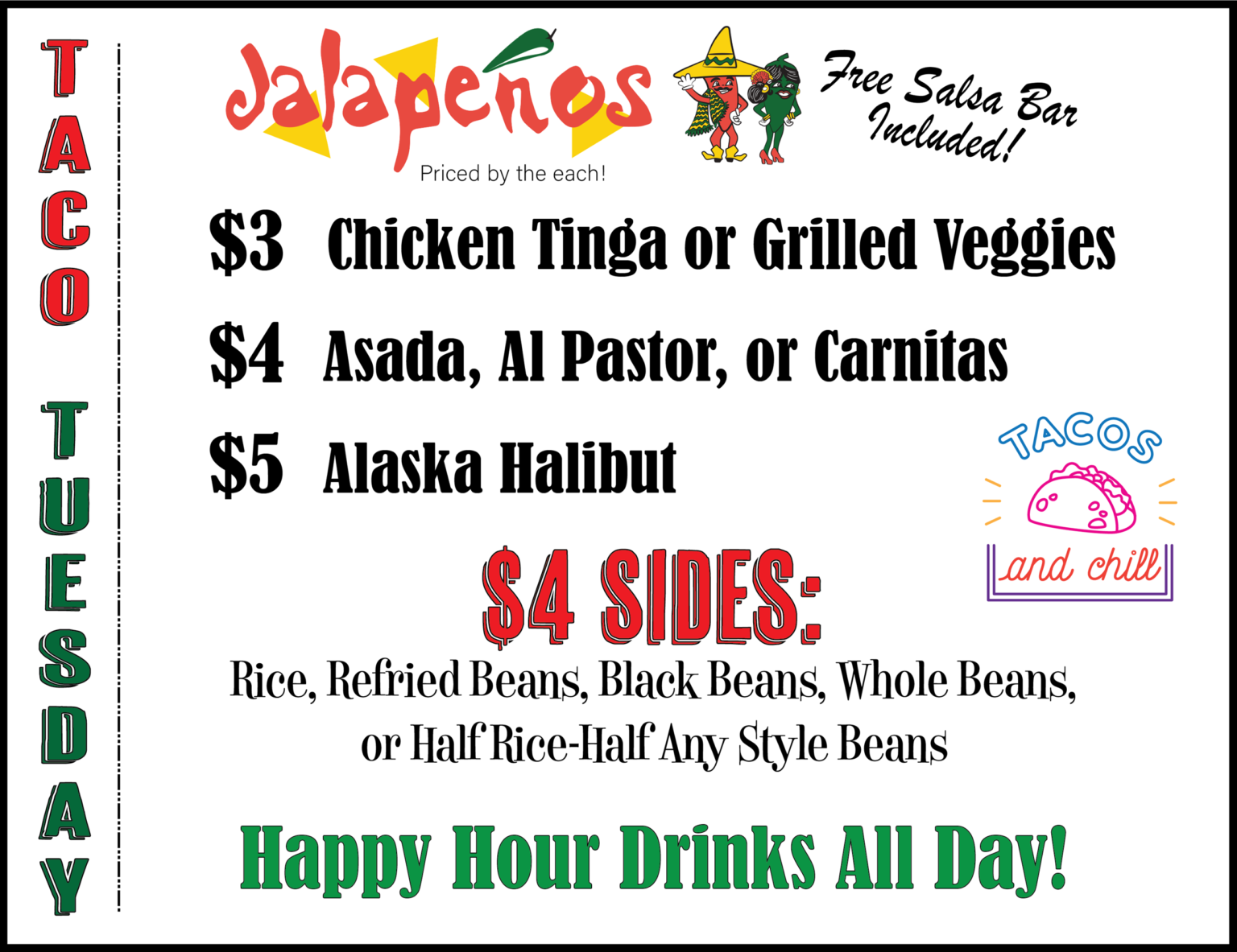 Menus | Jalapeños Restaurant | Mexican Cuisine, Tequilas | Bellingham, WA